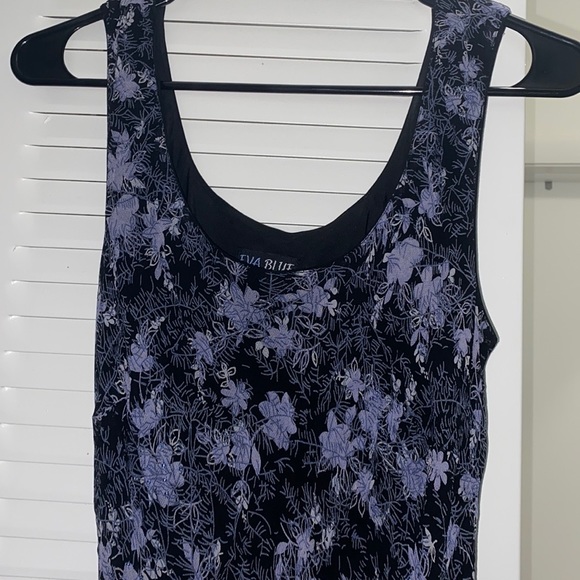 Eva Blue | Dresses | Eva Blue Blue Floral Beaded Midi Dress | Poshmark